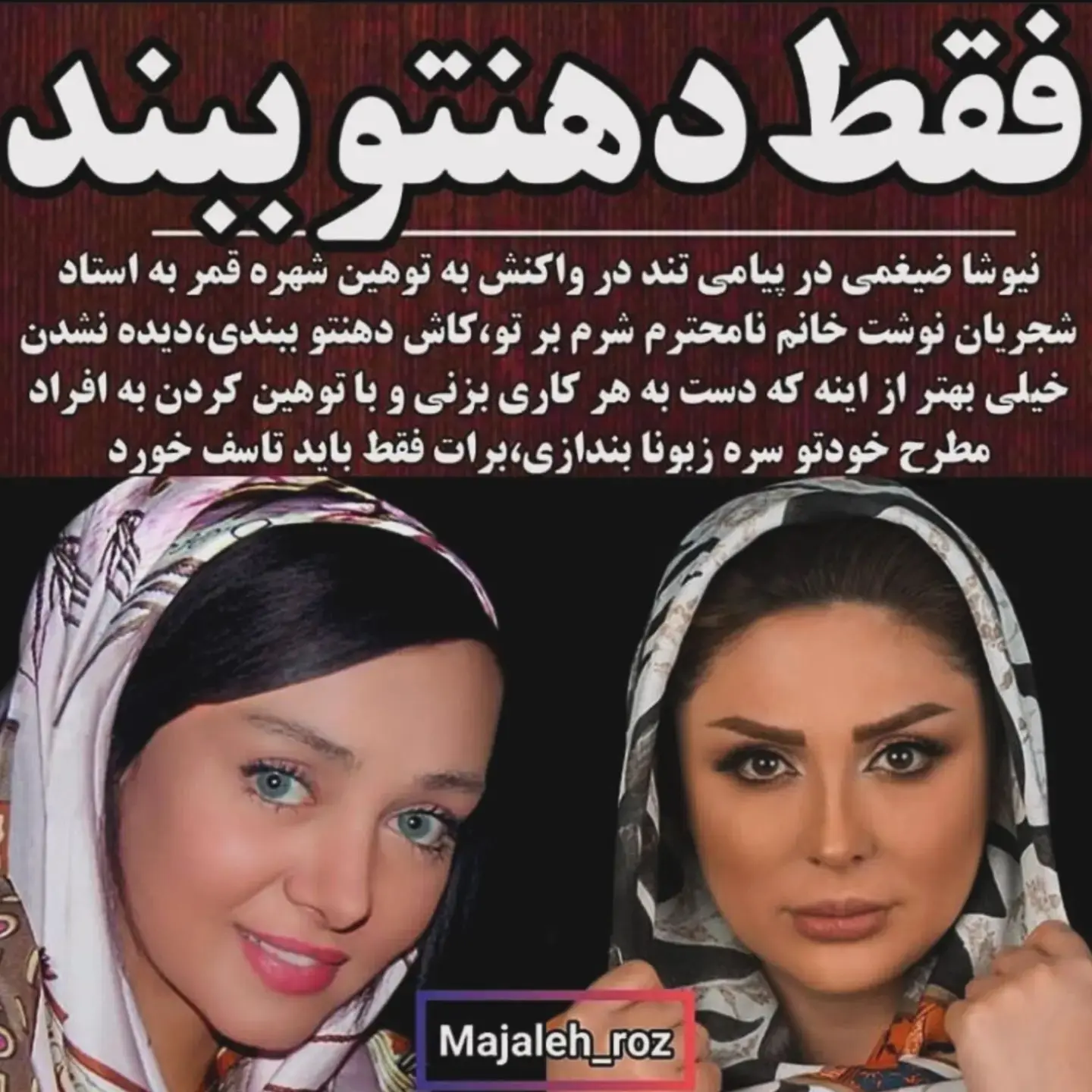 دعوای لفظی نیوشا ضیغمی و خانم بازیگر در مجازی بالا گرفت عکس